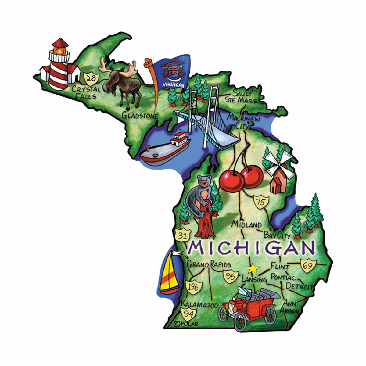 MICHIGAN MAP MAGNET 3D — Fritz's Outdoor Discounts